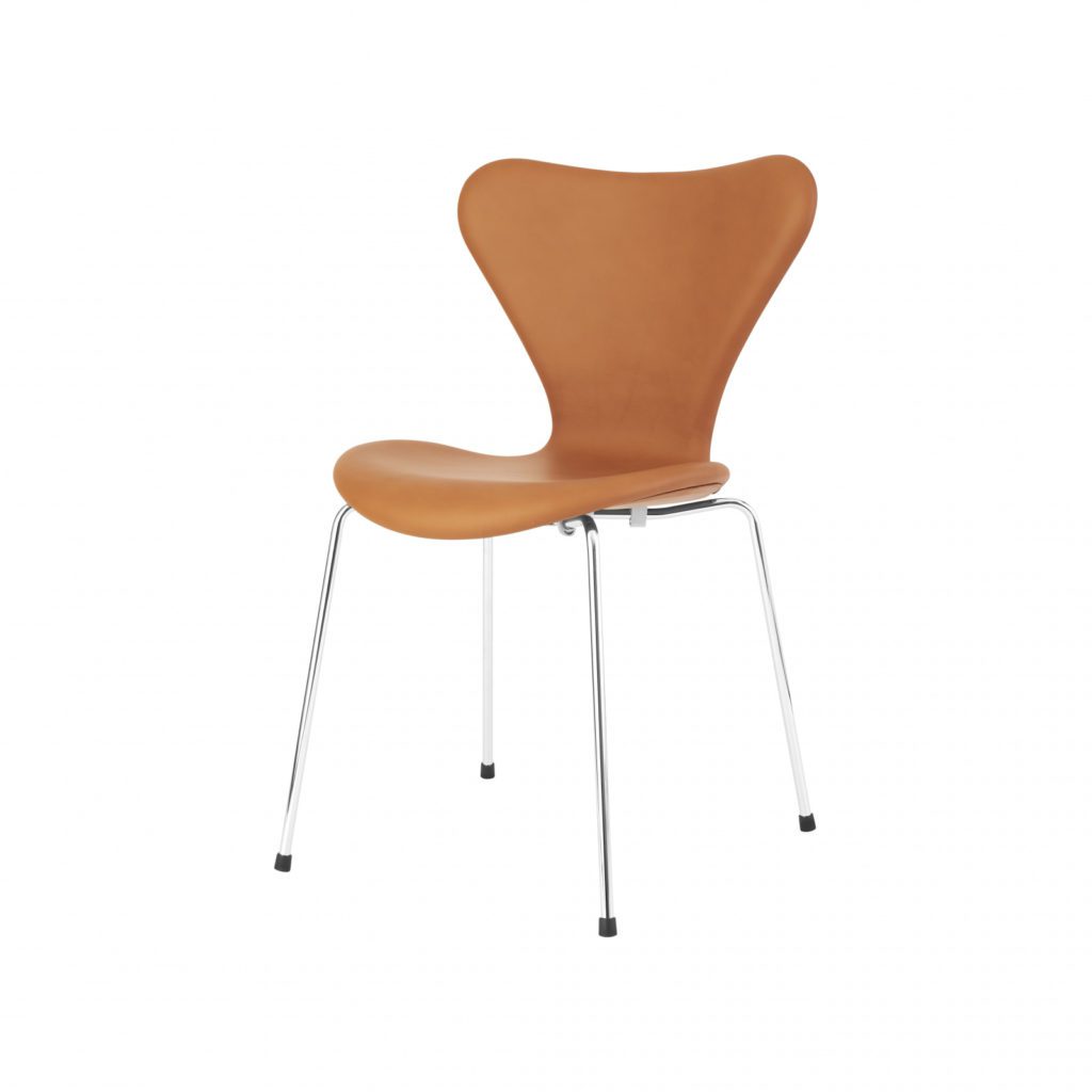 7er stol - læder cognac "Elegance" - Arne Jacobsen – UpNordic